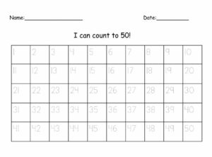 Printable Number 1 50 Worksheet - Printable JD