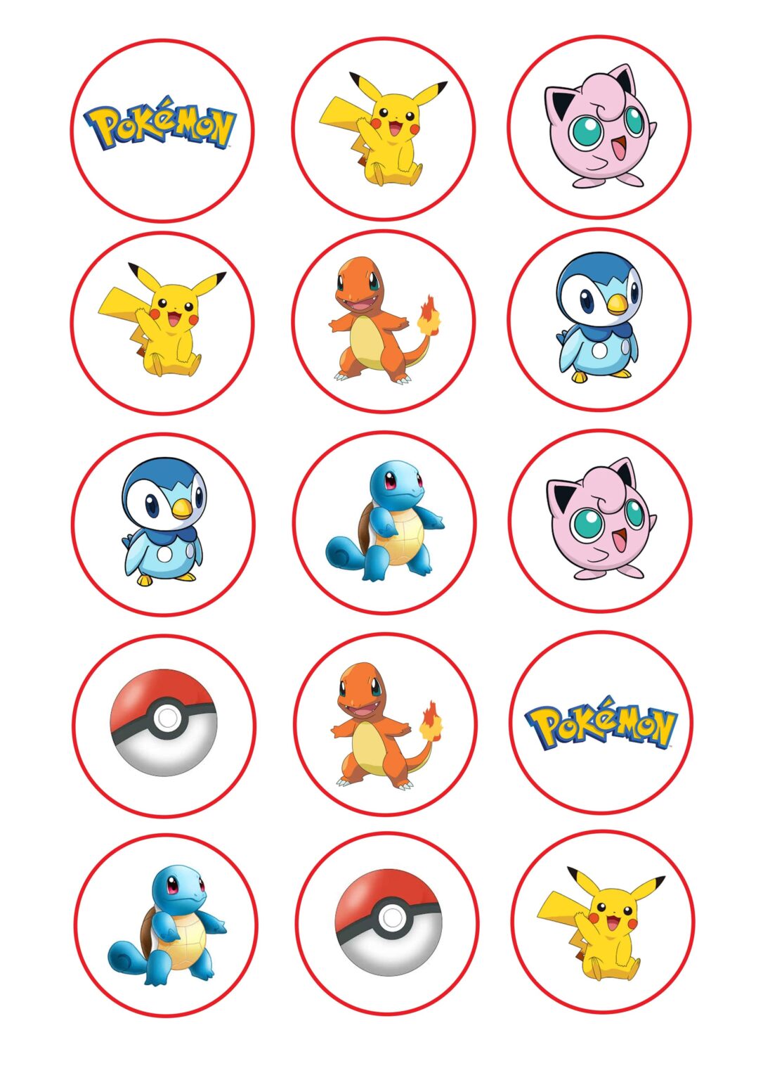 Printable Pokemon Cupcake Toppers - Printable JD