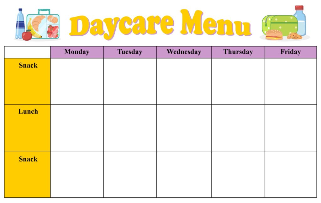 Printable Preschool Lunch Menu Printable Jd