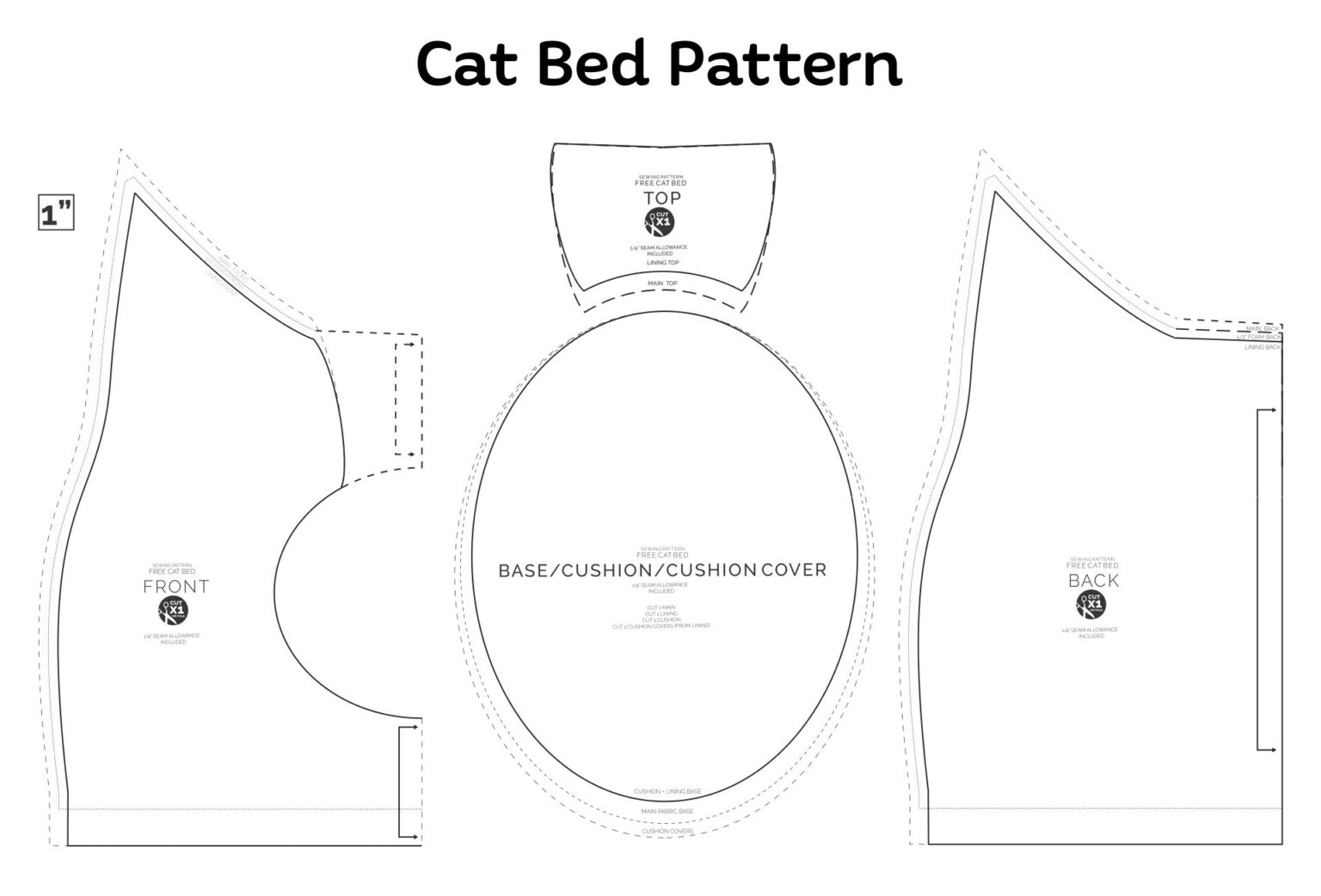 Printable Sewing Patterns Cat - Printable JD