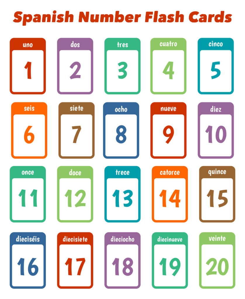 Printable Spanish Numbers 1 50 - Printable JD