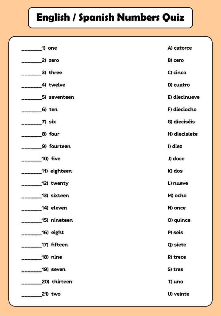 Printable Spanish Numbers 1 50 - Printable JD