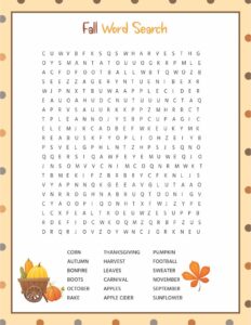 Printable Fall Vocabulary Words - Printable JD
