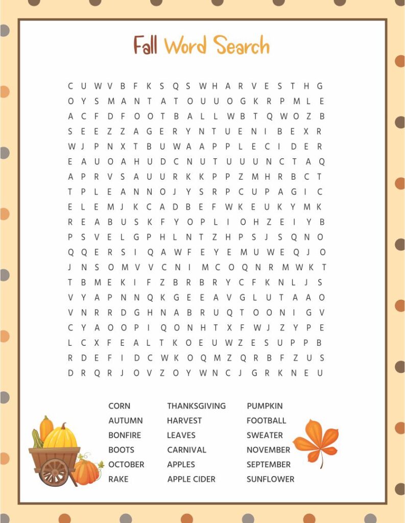 Printable Fall Vocabulary Words - Printable JD