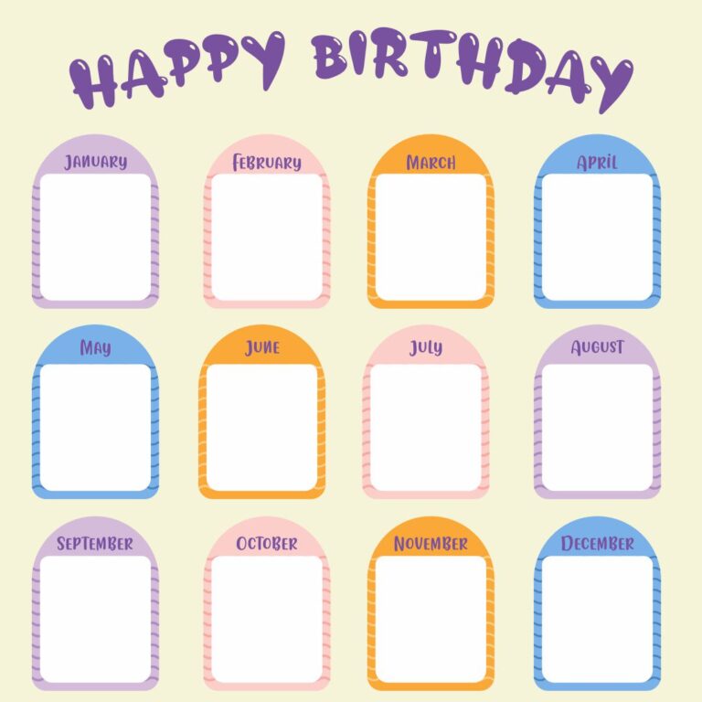 Printable For Classroom Birthday Charts - Printable JD