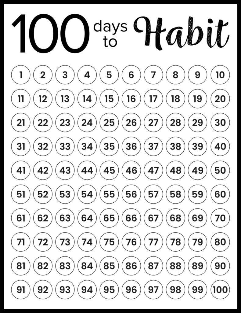 Printable From 100 Countdown - Printable JD