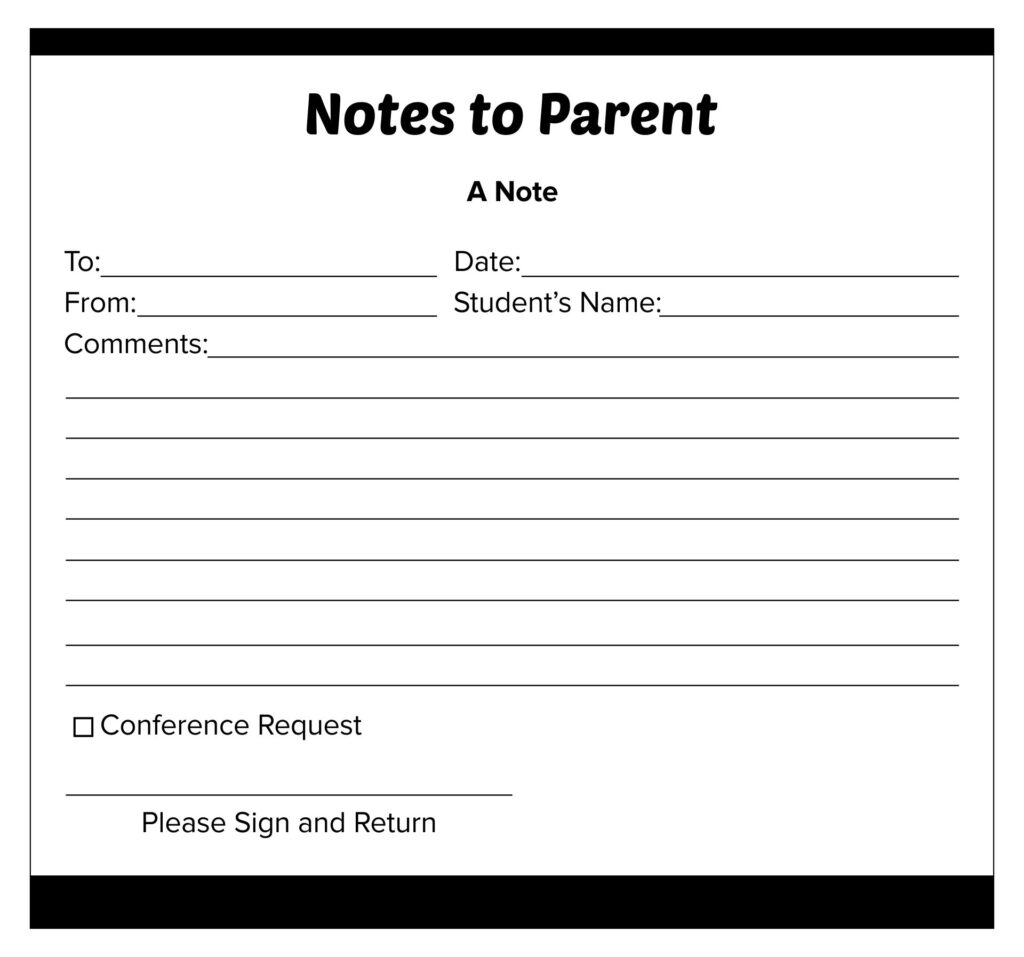 Printable Return To School Notes - Printable JD