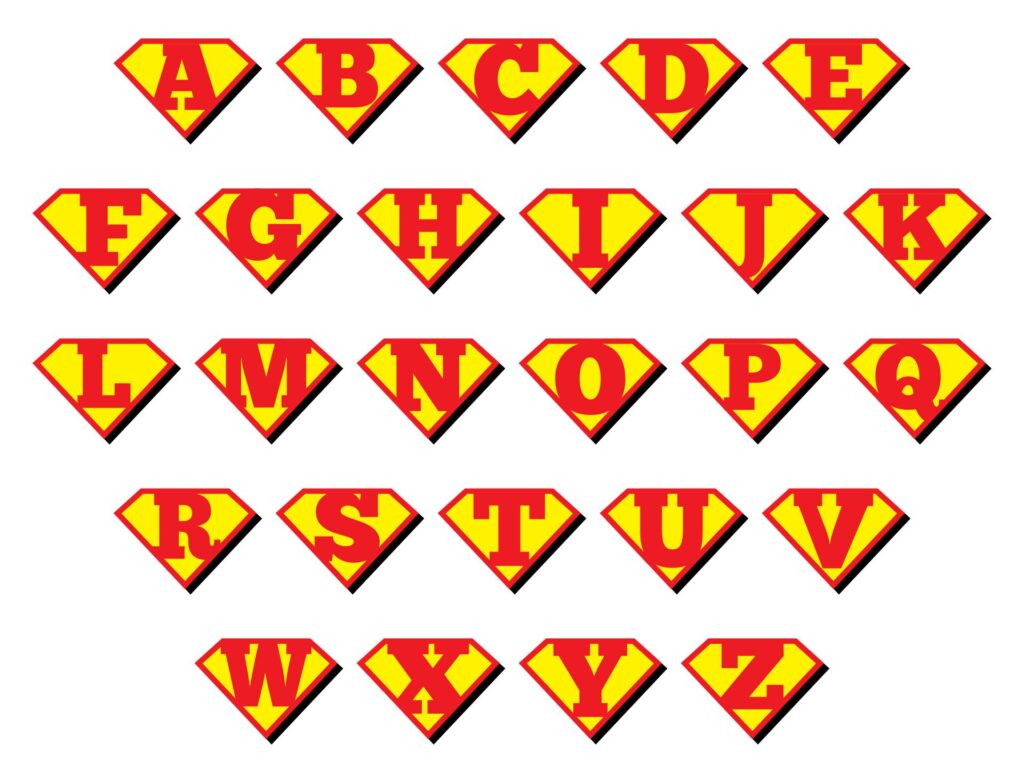 Printable Superman Logo Alphabet - Printable JD