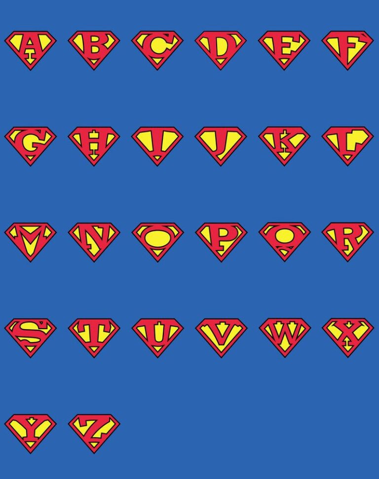 Printable Superman Logo Alphabet - Printable JD
