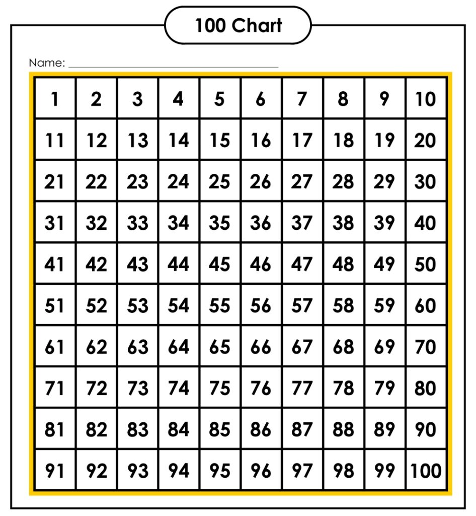 Printable Traceable 100 Chart - Printable JD