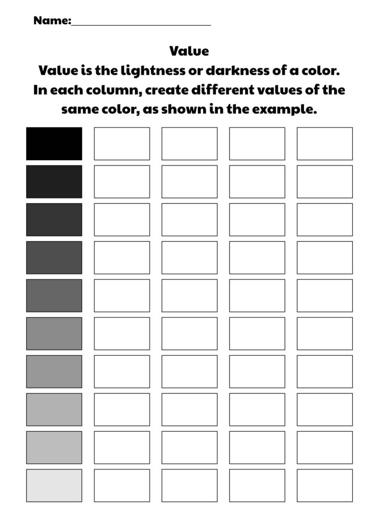 Printable Value Scale Worksheet - Printable JD