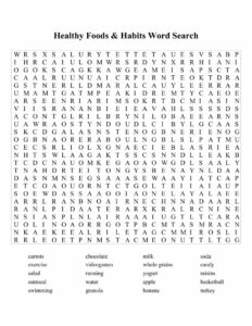 Printable Wellness Word Search Puzzle - Printable JD