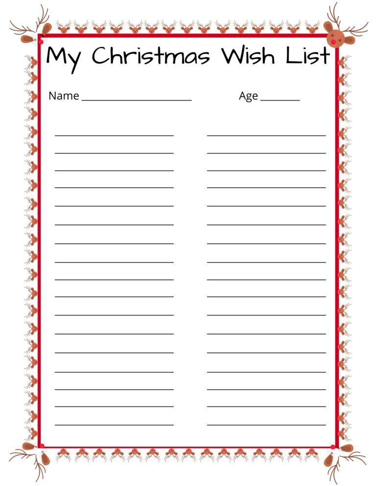 Free Printable Christmas List - Printable JD
