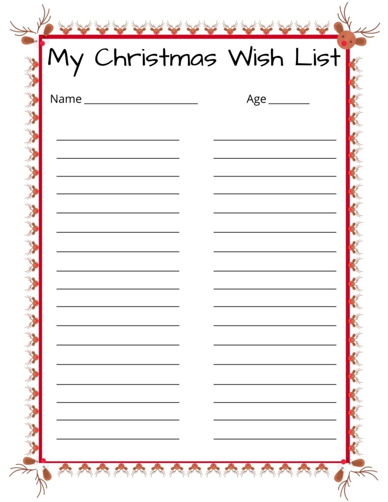 Free Printable Christmas List - Printable JD