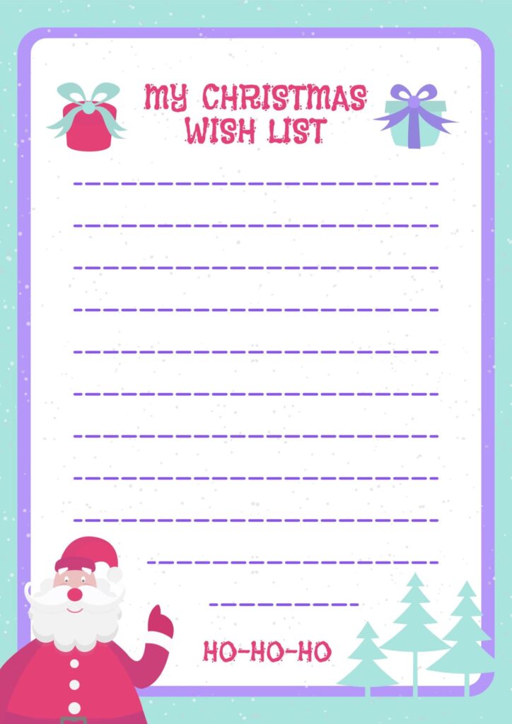 Free Printable Christmas Wish List - Printable JD