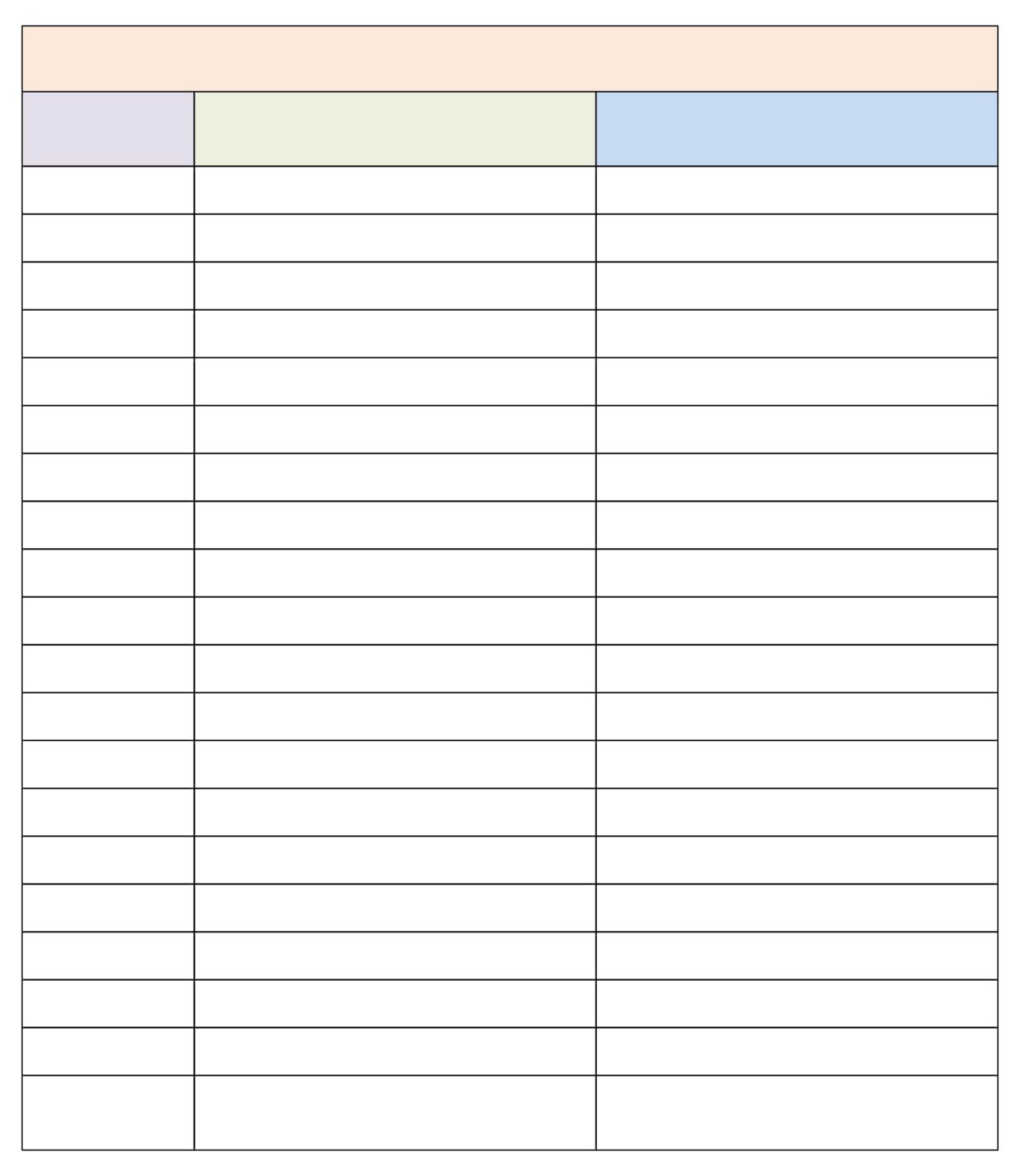 Printable 3 Column Spreadsheet - Printable JD