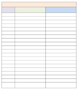 Printable 3 Column Spreadsheet - Printable JD