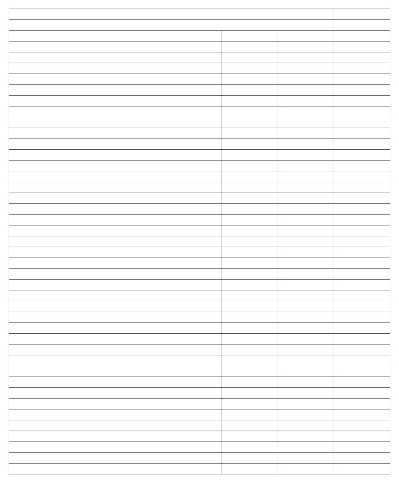 Printable 3 Column Spreadsheet - Printable JD