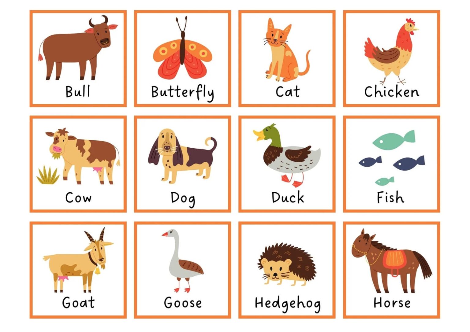 Printable Animal Flash Cards - Printable JD