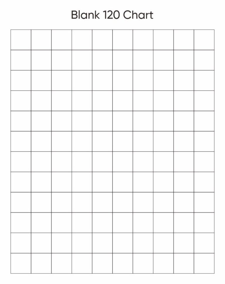 Printable Blank 120 Chart - Printable JD