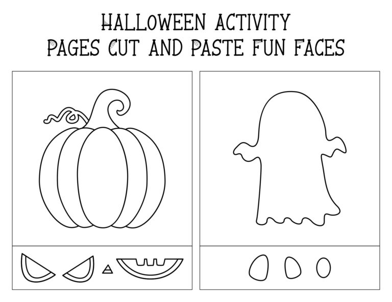 Printable Cut And Paste Halloween - Printable JD