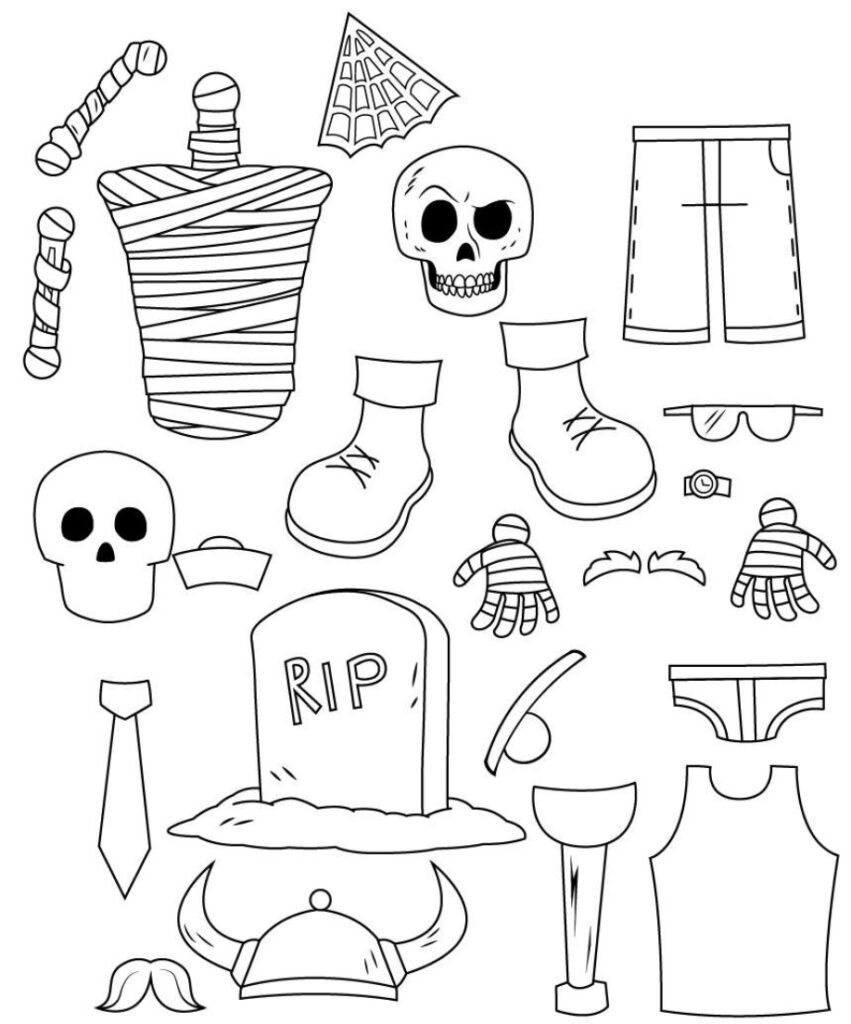 Printable Cut And Paste Halloween - Printable JD