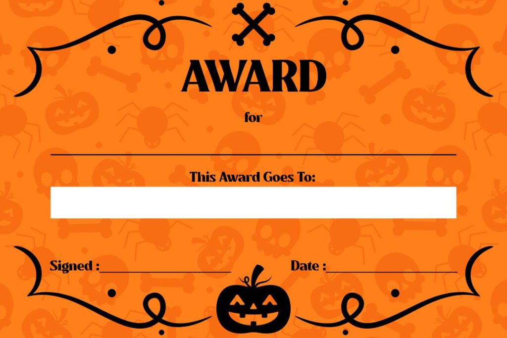 Printable Halloween Awards - Printable JD
