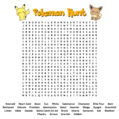 Printable Pokemon Word Search Puzzles - Printable JD