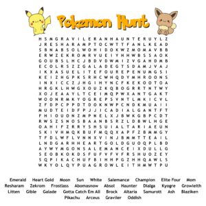 Printable Pokemon Word Search Puzzles - Printable JD