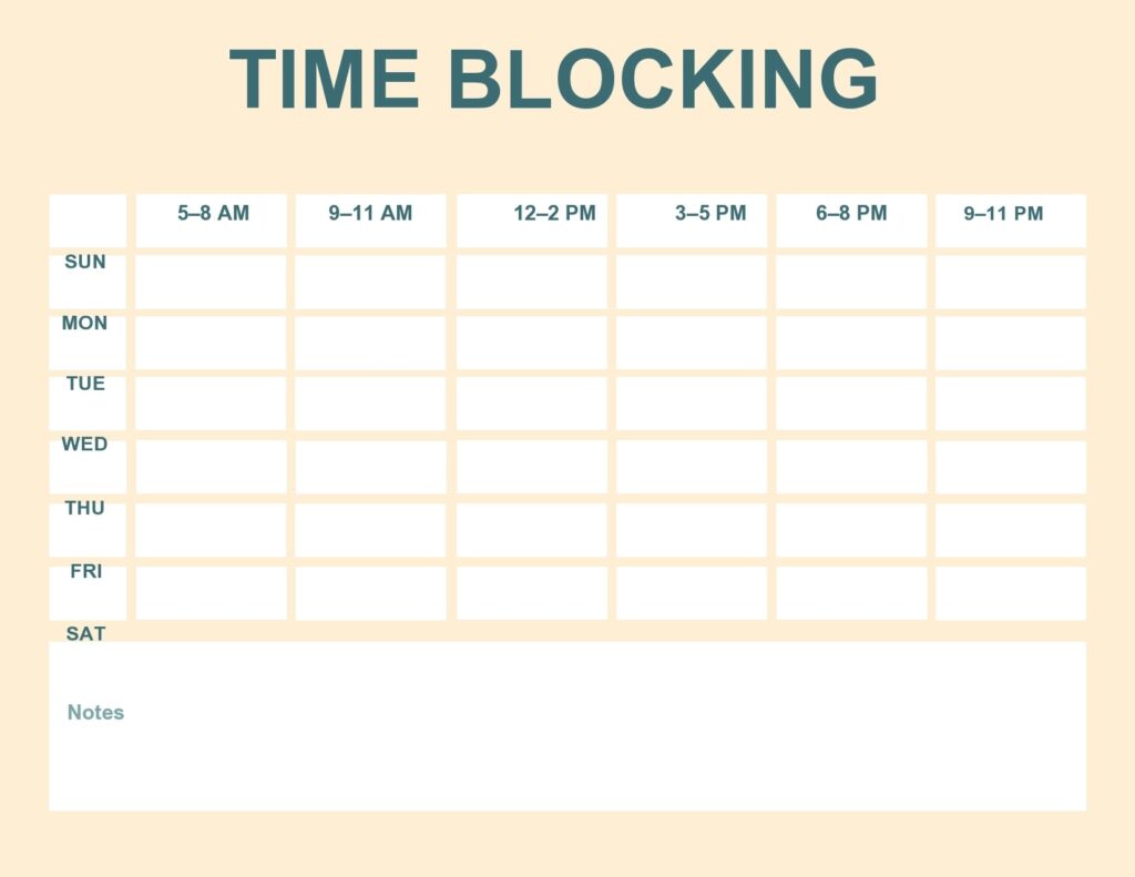 Printable Blank Weekly Time Slots - Printable JD