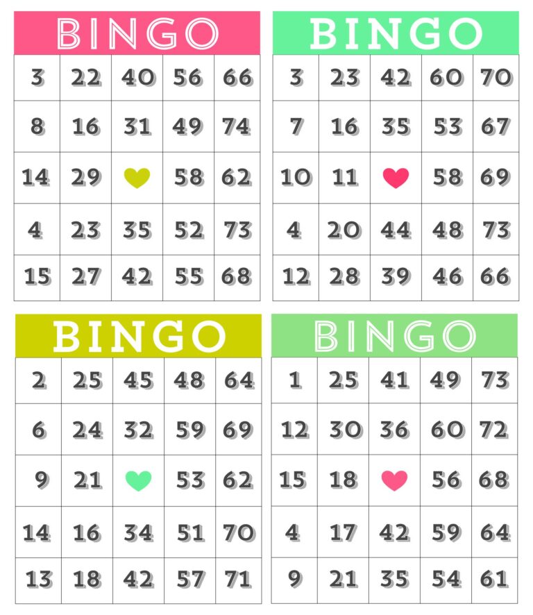 Printable Paper Bingo Sheets - Printable JD