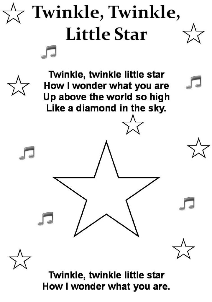 Printable Twinkle Twinkle Little Star Poem - Printable JD