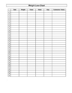 Printable Weekly Weight Chart - Printable JD