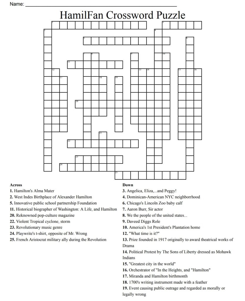 7 Online Printable Crossword Puzzle - Printable JD