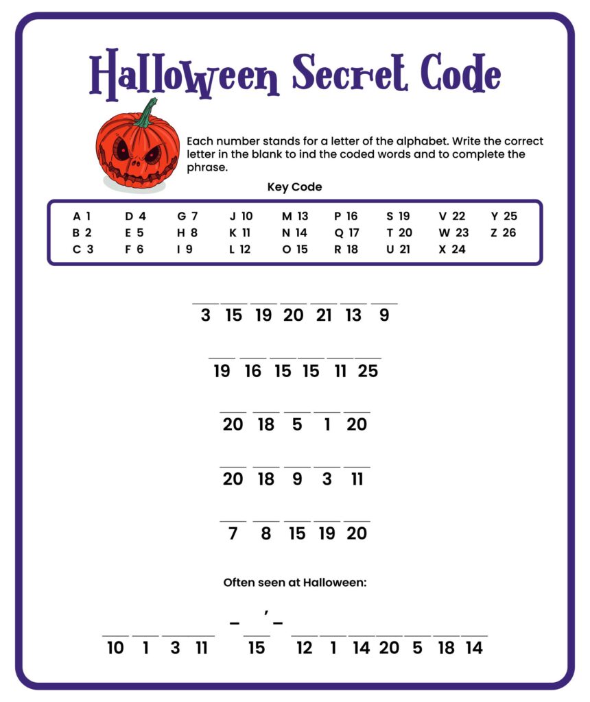 Code Breaker Printable Puzzles - Printable JD