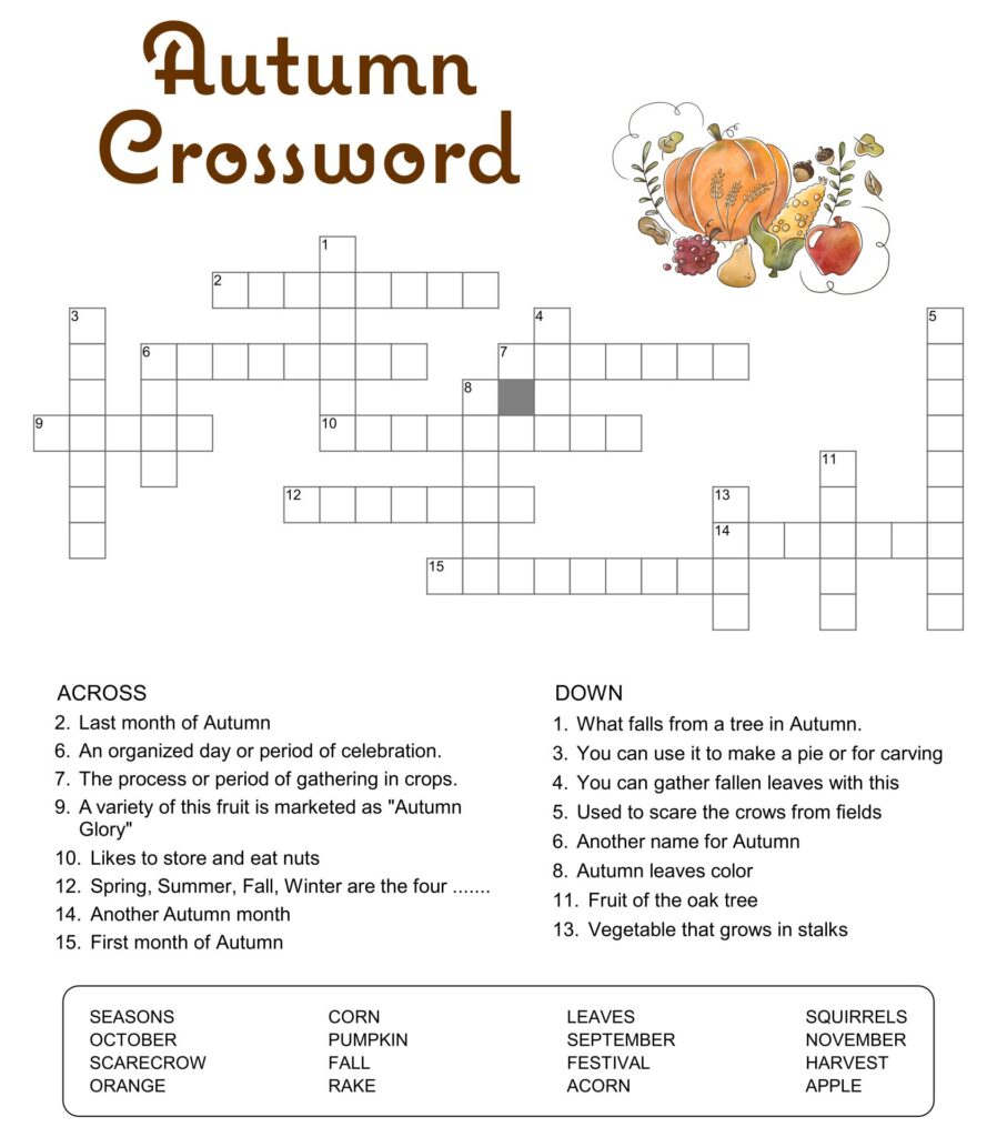 Crossword Puzzles With Answers Printable - Printable JD