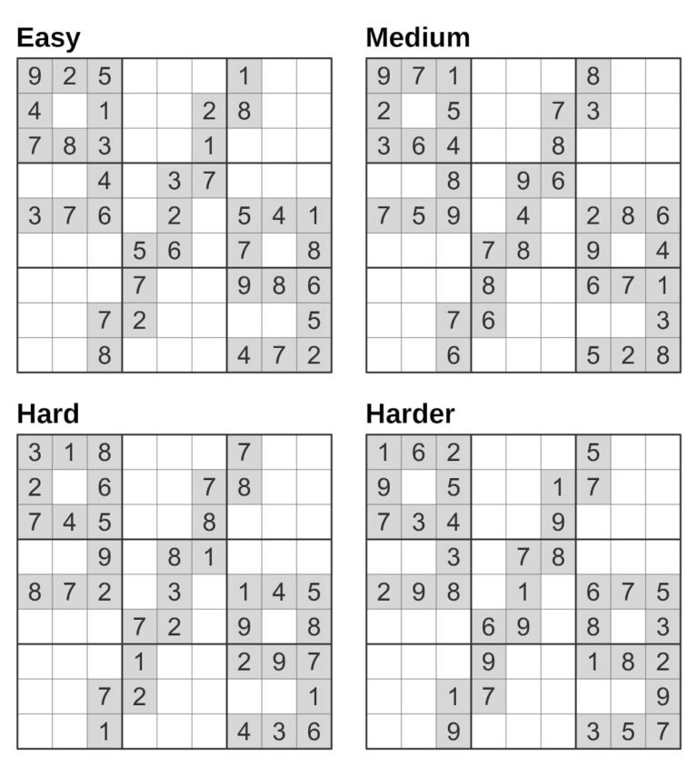 Free Printable Sudoku Puzzles 4 Per Page - Printable JD