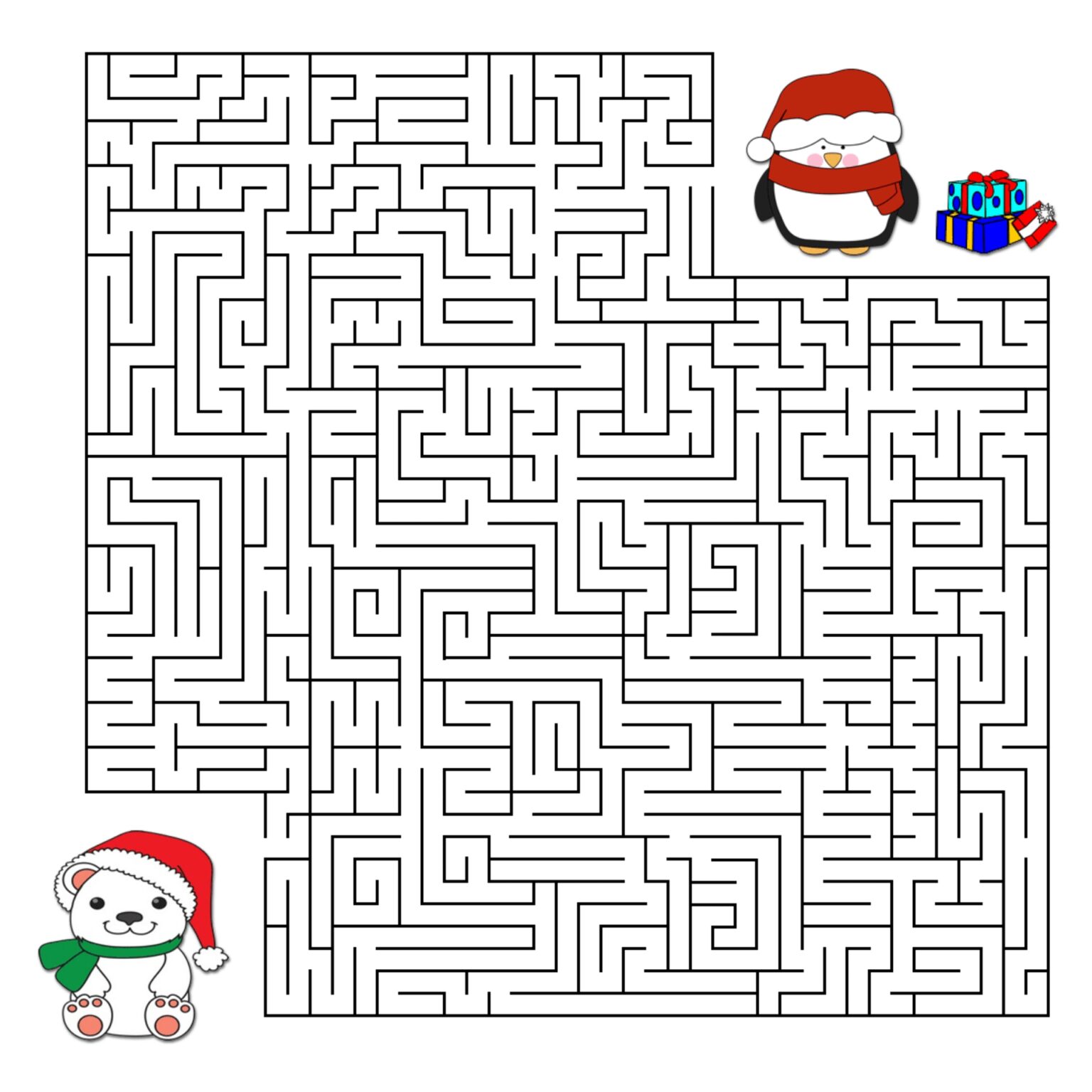 Printable Christmas Tree Maze Hard - Printable JD