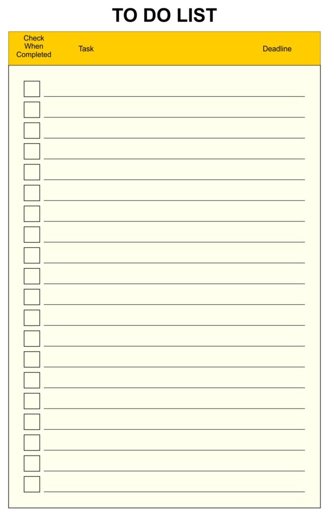 Printable Editable Blank Checklists - Printable JD