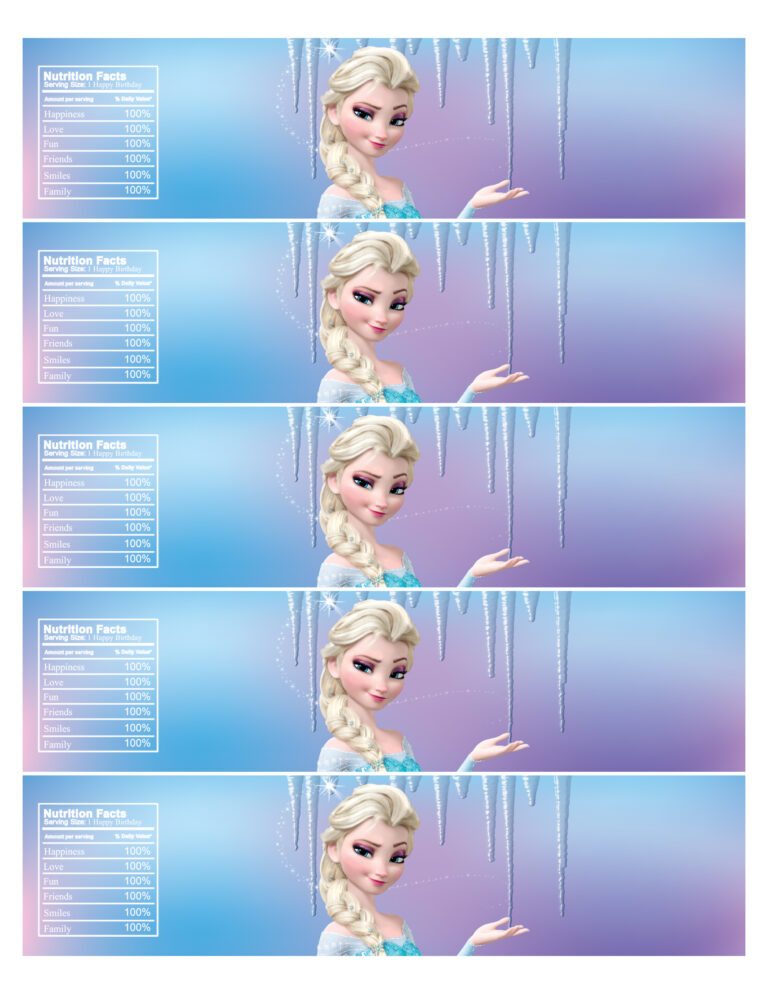Printable Frozen Water Labels - Printable JD