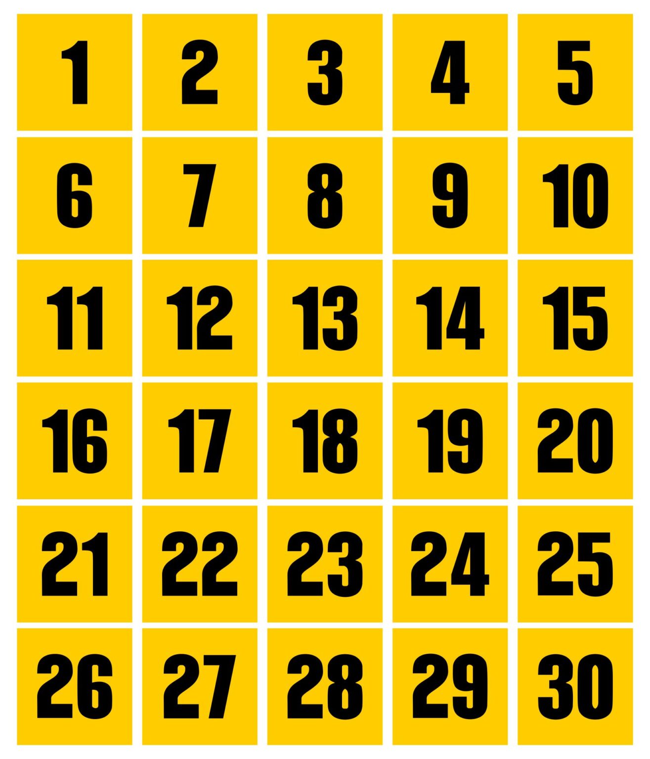 Printable Large Numbers 1 30 - Printable JD