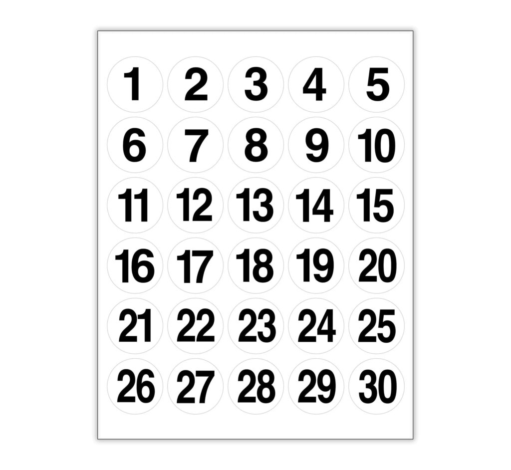 Printable Large Numbers 1 30 - Printable JD