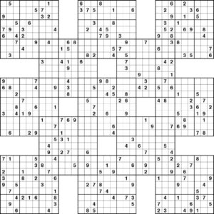 Printable Samurai Sudoku Grid - Printable JD