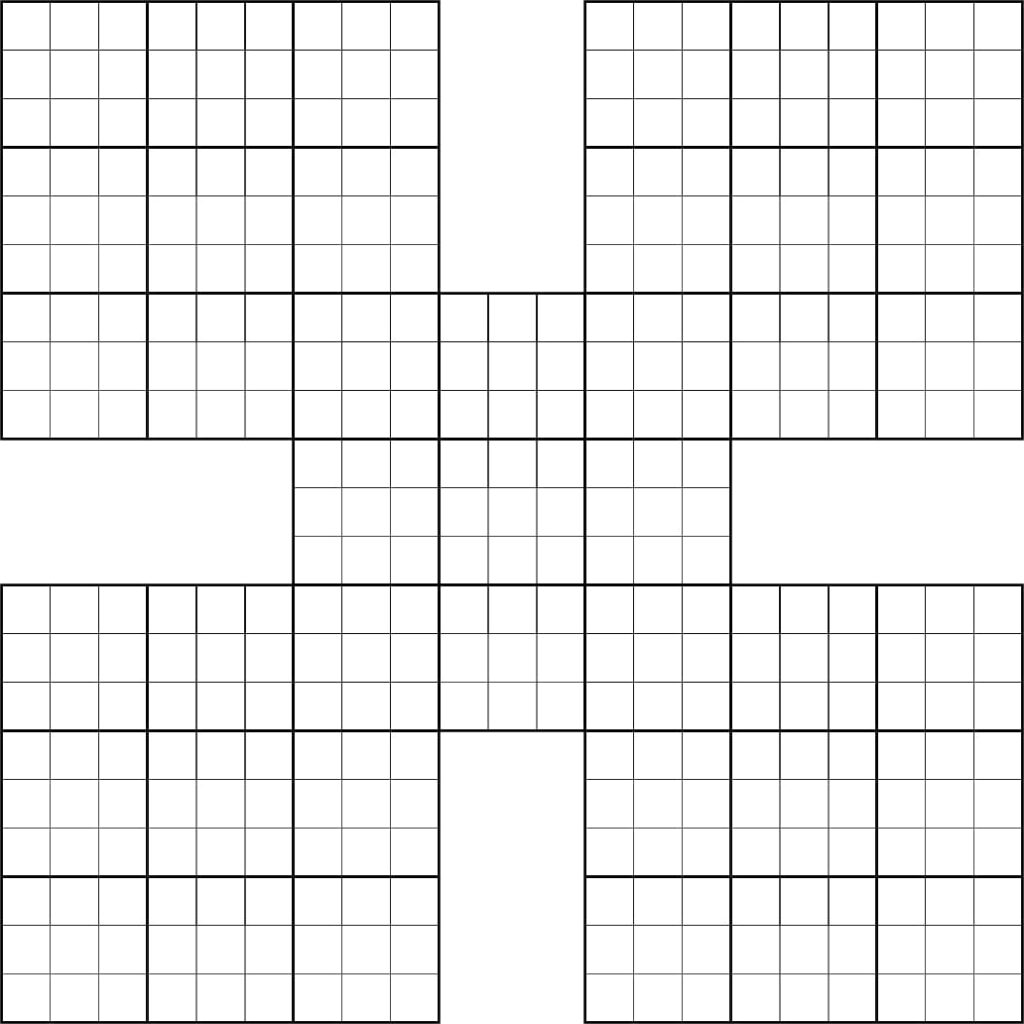 Printable Samurai Sudoku Grid - Printable JD