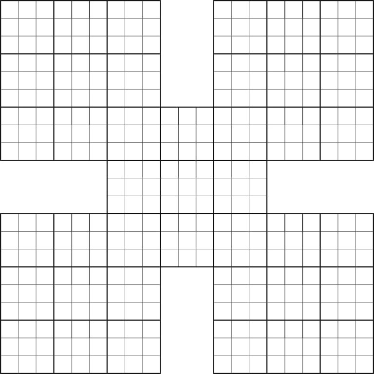 Printable Samurai Sudoku Grid - Printable JD