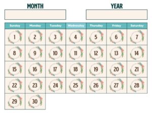 Printable Spring Calendar Numbers - Printable JD