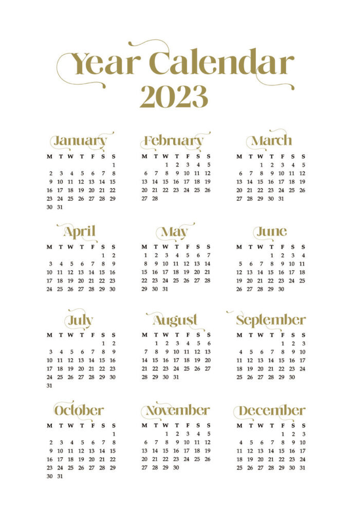 Calendarpedia 2023 Printable - Printable JD