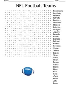 NFL Crossword Puzzle Printable - Printable JD
