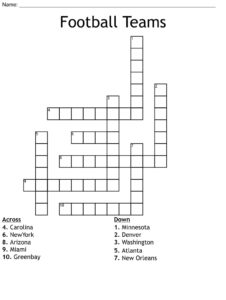 NFL Crossword Puzzle Printable - Printable JD