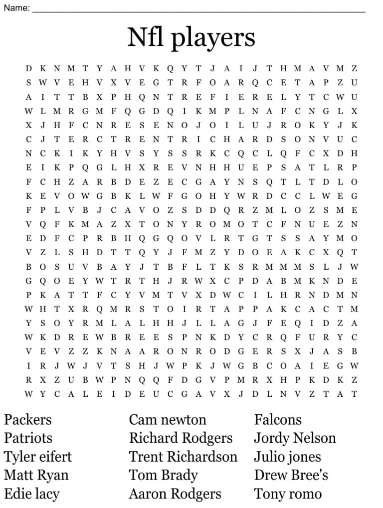 NFL Football Crossword Puzzles Printable With Answers - Printable JD